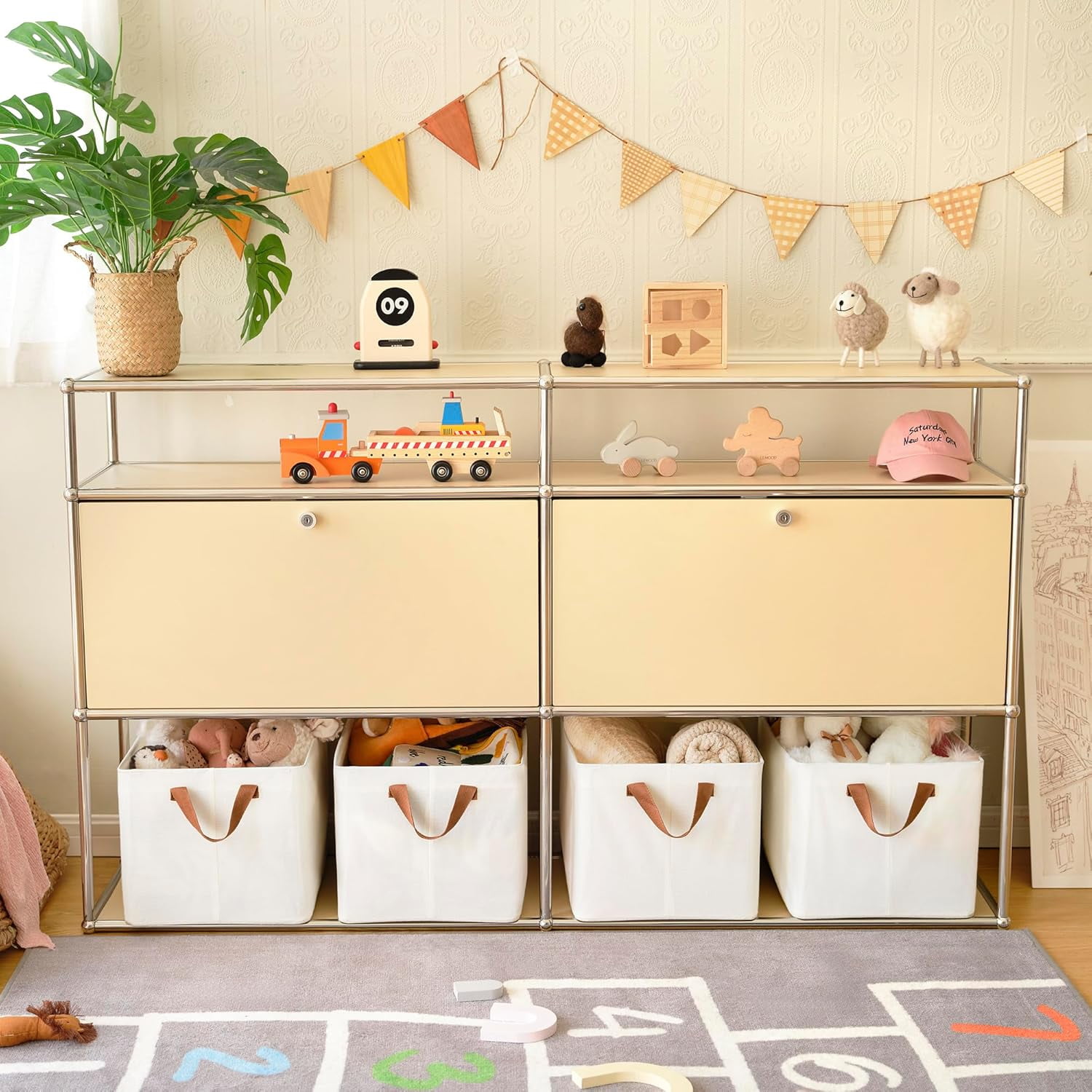 GHLZYDA Storage Bins with Metal Frame Closet Organizers and Storage ...
