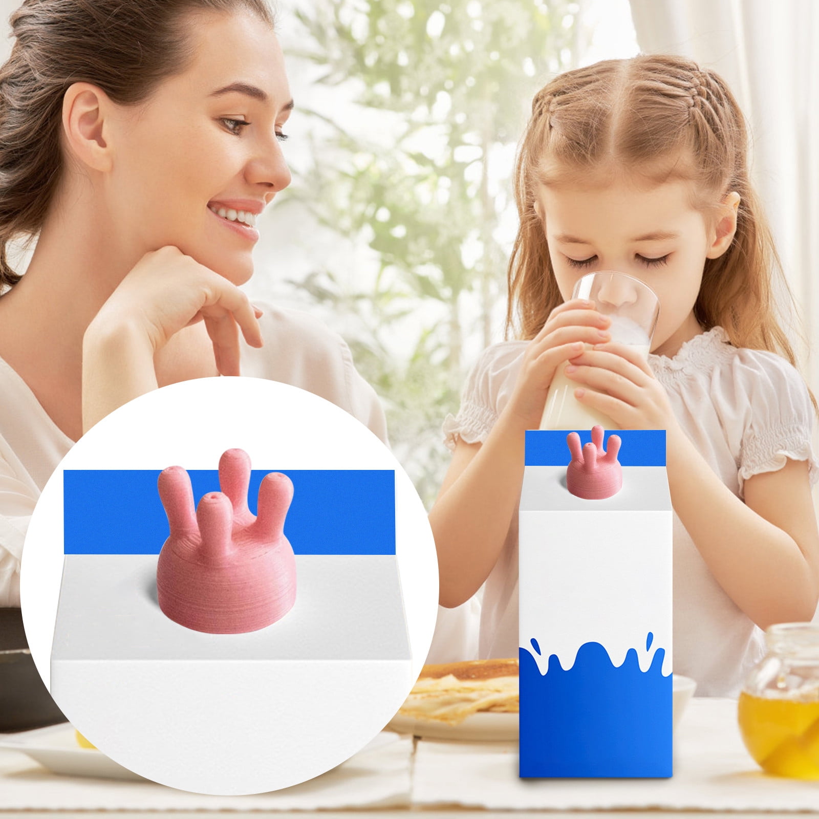 GHNJK Cow Udder Milk Carton Cap, 3D Printed Milk Pouring Accessory ...