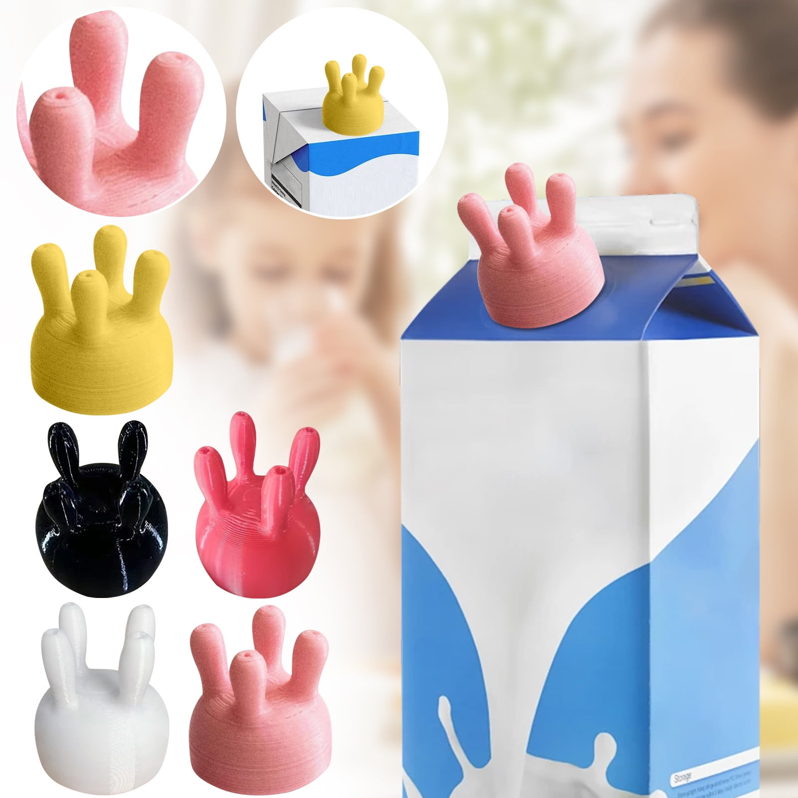 Ghnjk Cow Udder Milk Carton Cap Funny Milk Pouring Cap Practical And Fun Boxed Milk Diverter