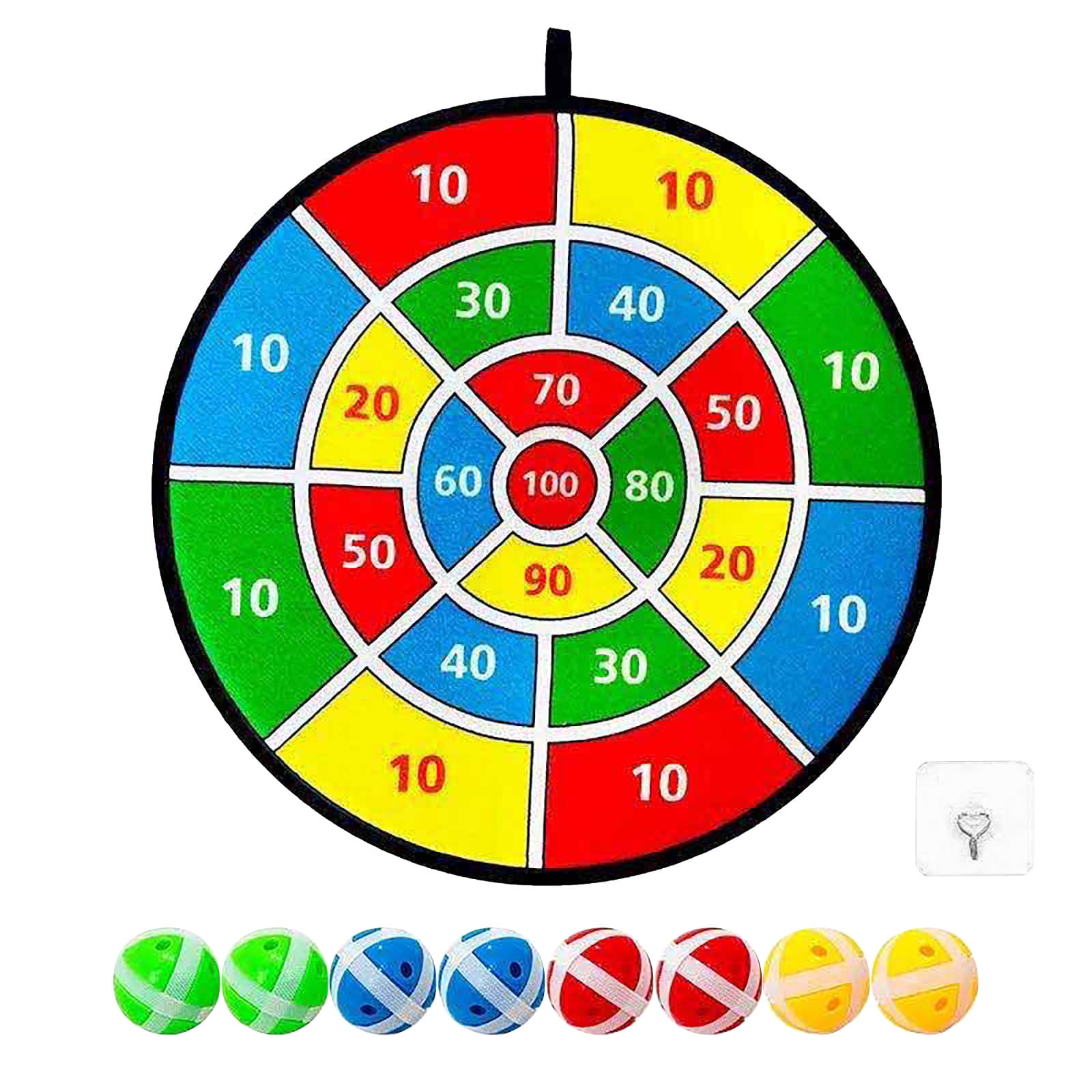 GHNJK Kids 14" Dart Board, Double-Sided Fun Game Set with 8 Sticky ...