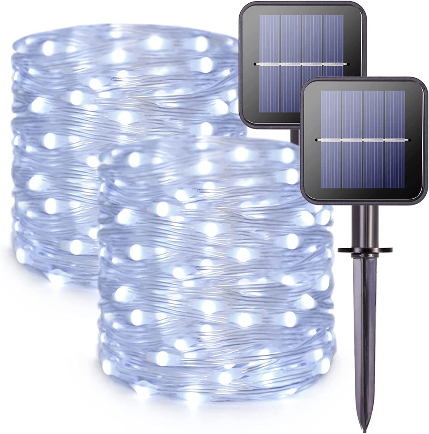 Outdoor Starry Solar String Lights- Solar Powered Cool White Fairy 100 ...