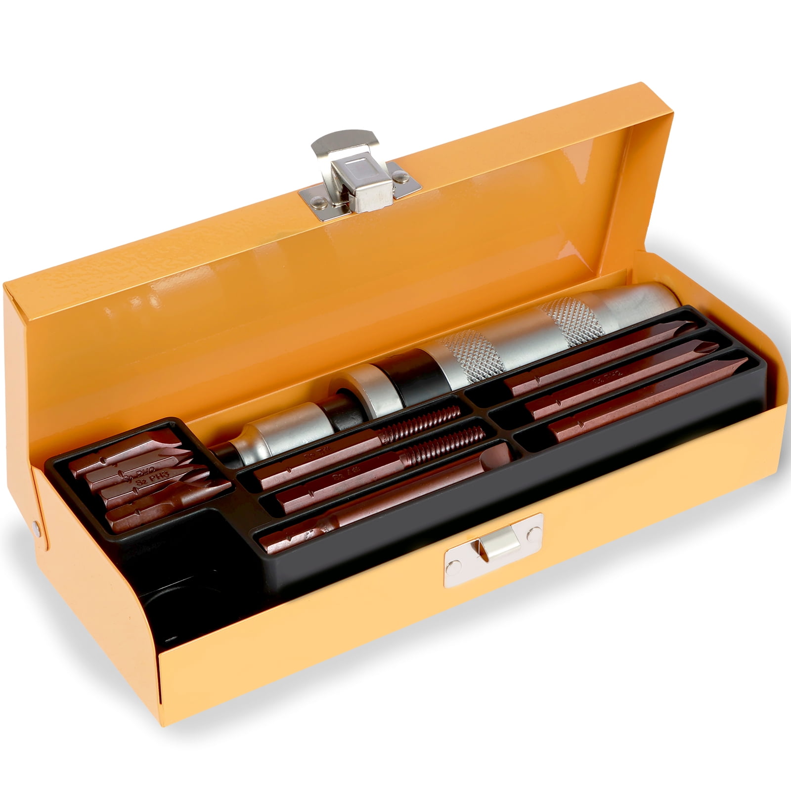 GHOJET 12Pcs Impact Screwdriver and Screw Extractor Kit with 8 Drill ...