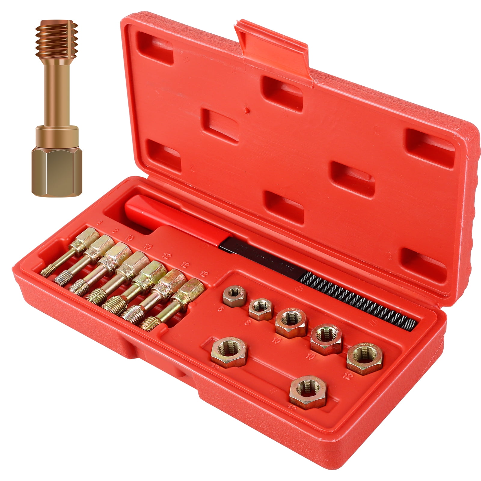 GHOJET 15/42Pcs Thread Restorer Kit Carbon Steel Car Rethreading Repair ...