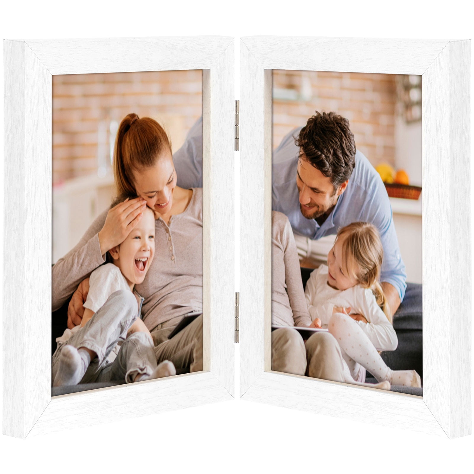 GHOJET 2-Opening 6.7x4.7”Picture Frame,Hinged Double Folding Picture ...