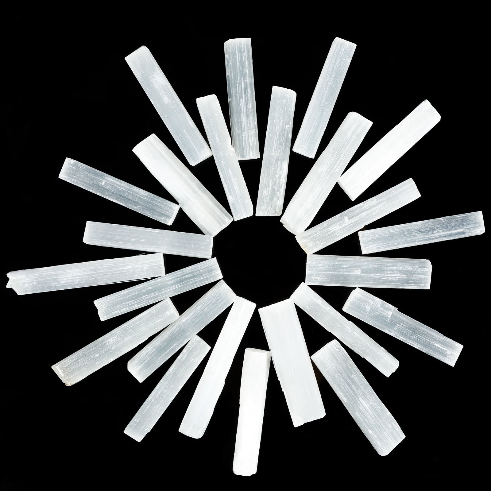 GHOJET 28Pcs Selenite Sticks Meditation Selenite Crystal Wands Energy ...