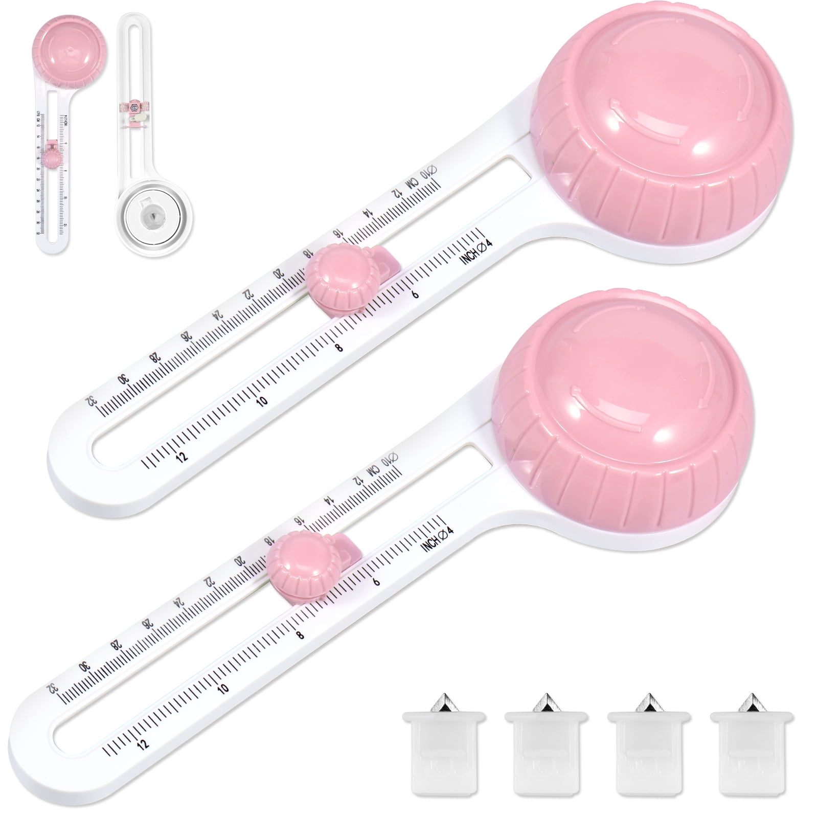 GHOJET 2Pcs Circular Cutter,Circular Paper Cutter with 4 Cutter Head ...