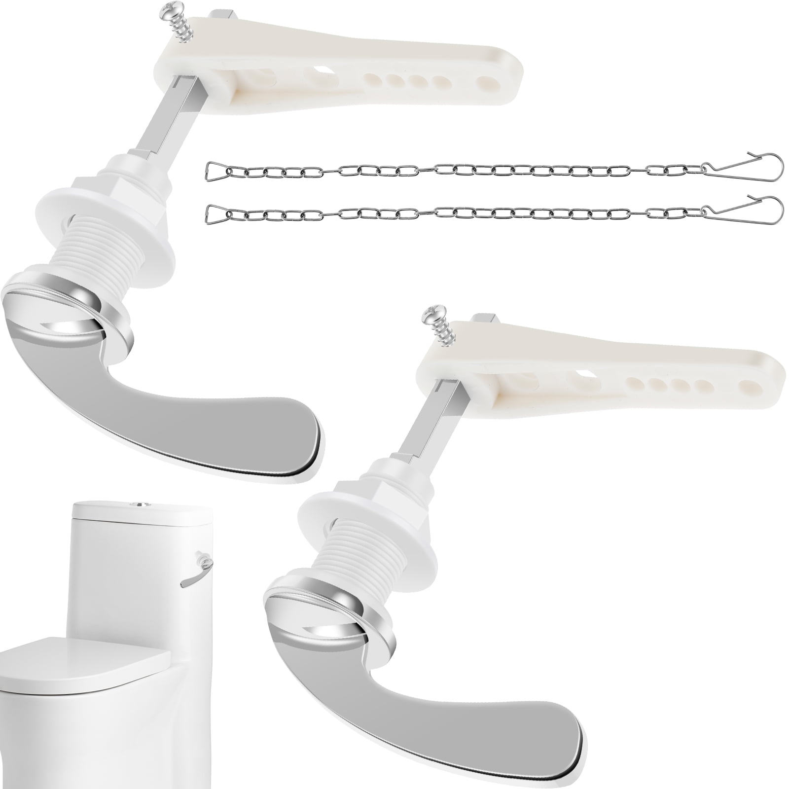 GHOJET 2Pcs Toilet Handle Replacement Kit Universal Toilet Tank Flush ...