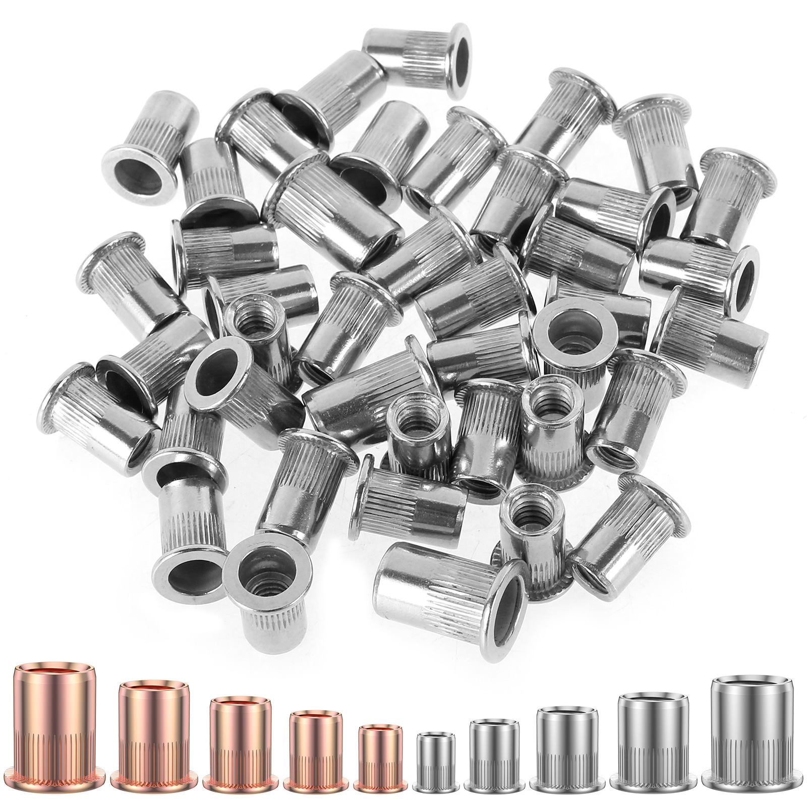 GHOJET 380Pcs Rivet Nut Set,Stainless Steel Rivet Nut Assortment Kit ...