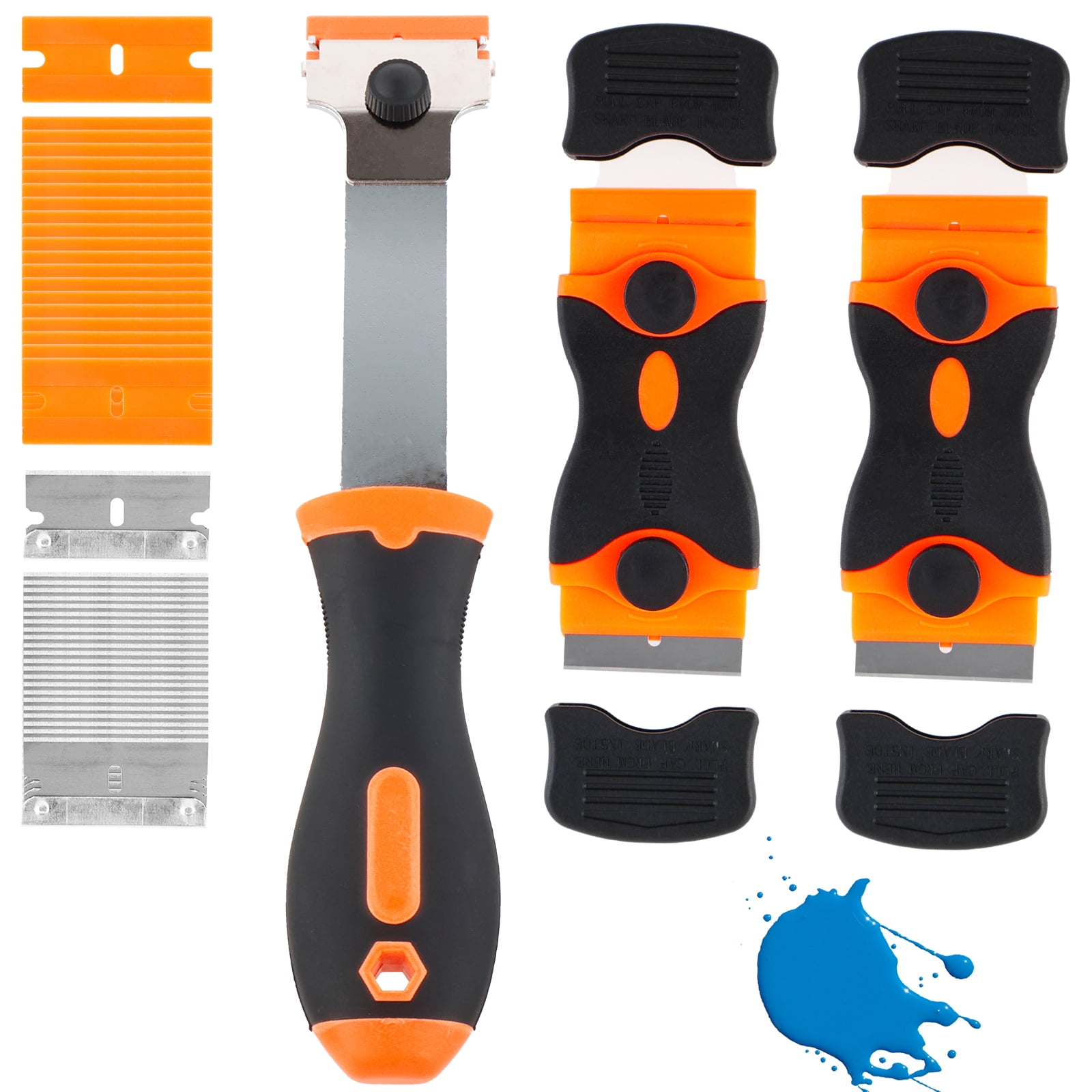 GHOJET 3Pcs Razor Blade Scraper Portable Cleaning Scraper Tool with 60 ...