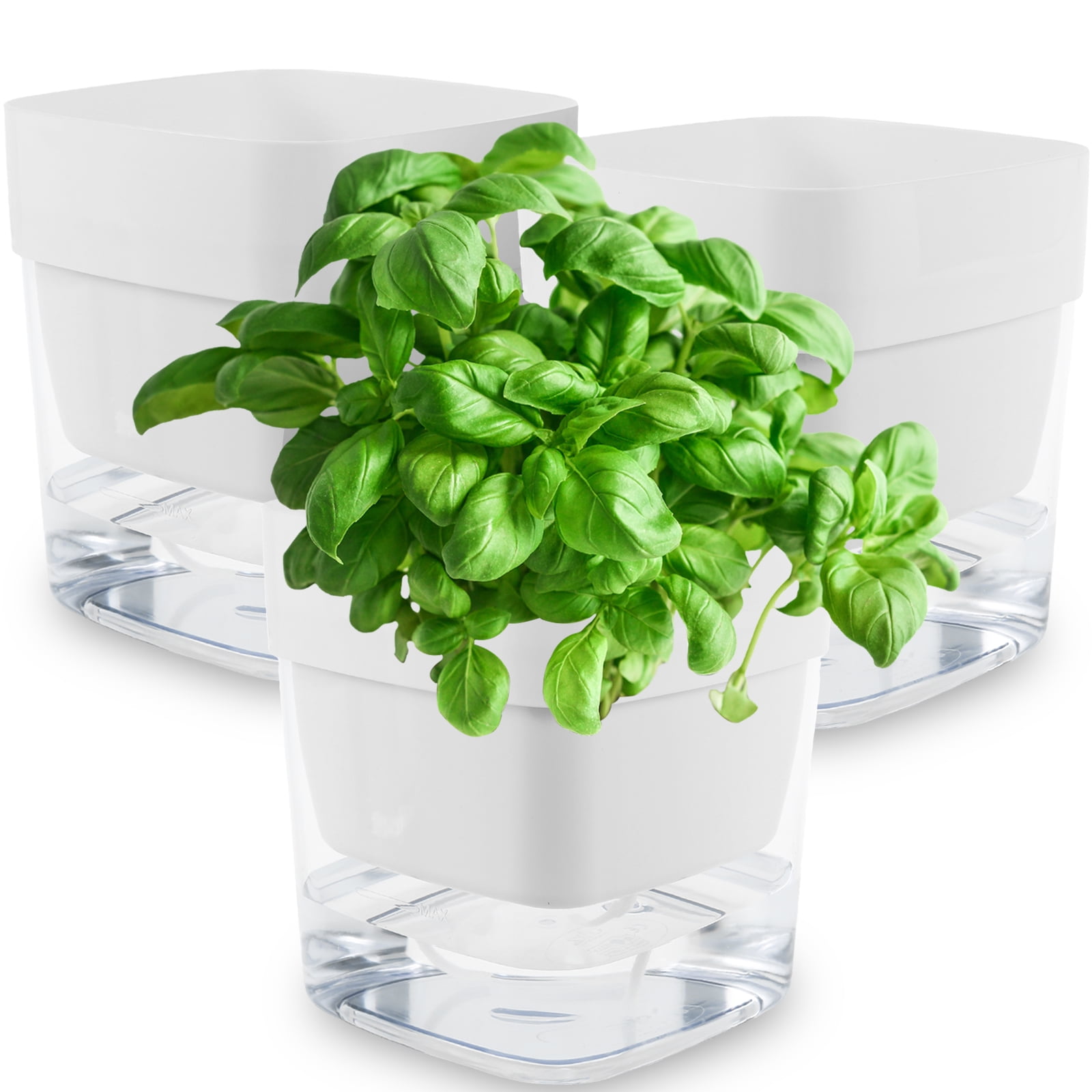 GHOJET 3Pcs Self Watering Plant Pot with Cotton Rope,Self Watering Pot ...