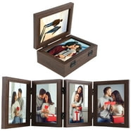 Sfugno 4x6 Picture Frame Rustic Wood Hinged Folding Triple Picture ...