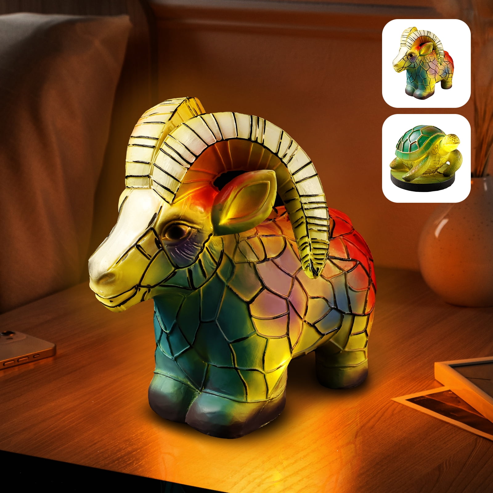 GHOJET Creature Table Lamp,Stained Resin Animal Table Lamp Series Resin ...