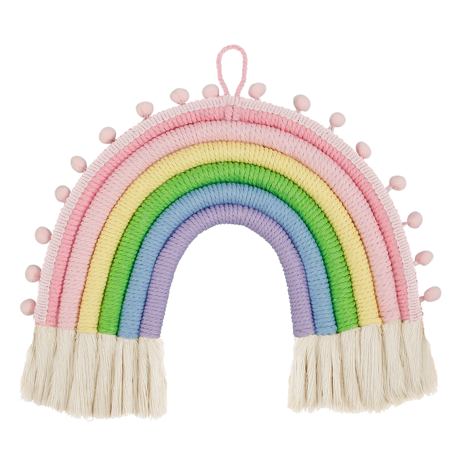 GHOJET Macrame Rainbow Wall Art Modern Simplicity Woven Rainbow Wall ...