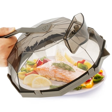 Microwave Tall Glass Plate Cover | Splatter Guard Lid with Easy Grip ...