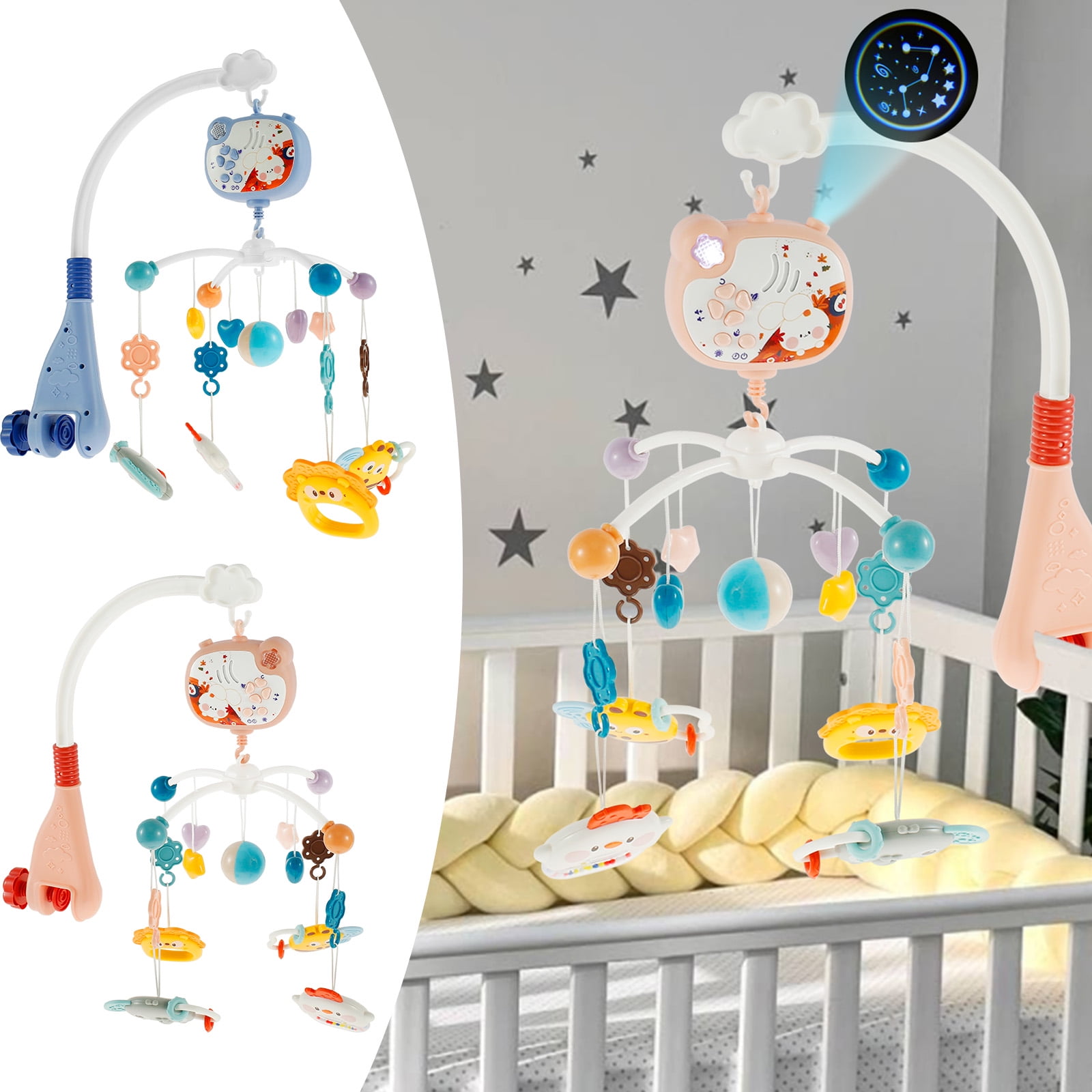 GHOJET Mobile Arm Toy,Baby Crib Mobile Arm Baby Crib Mobile with Music ...