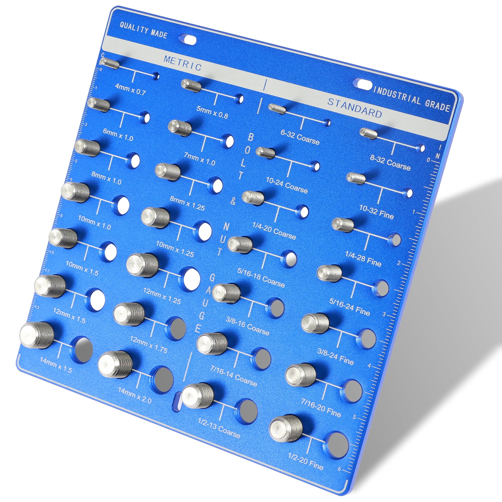 GHOJET Nut and Bolt Thread Checker Set Aluminum Alloy 28 Thread ...