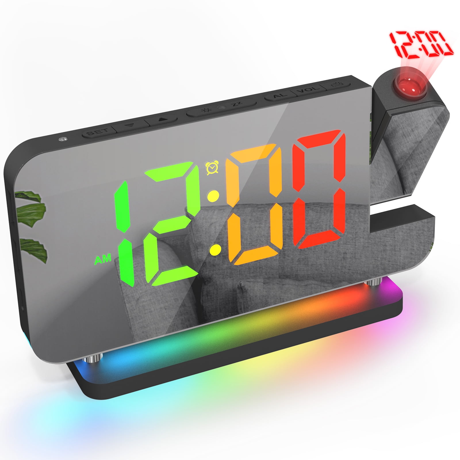 GHOJET Projection Alarm Clock Digital Alarm Clocks Projection on ...