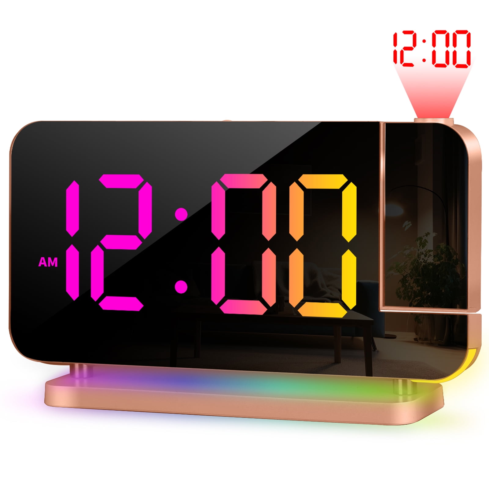 GHOJET Projection Alarm Clock Digital Alarm Clocks Projection on ...