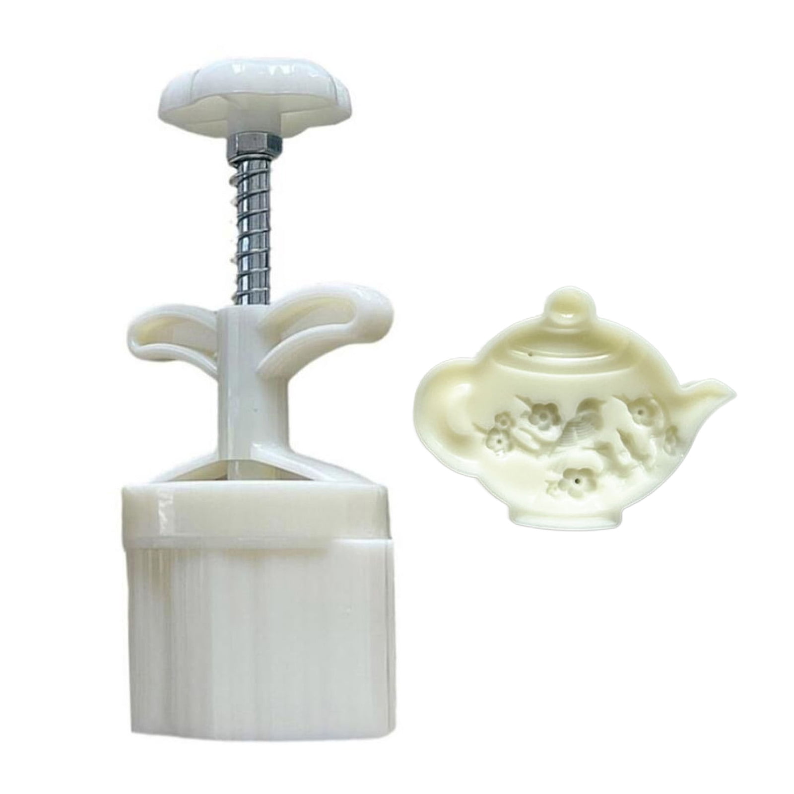 GHOONEY Plastic Material Mooncake Mold Plum Teapot Shape Stamps Moon ...