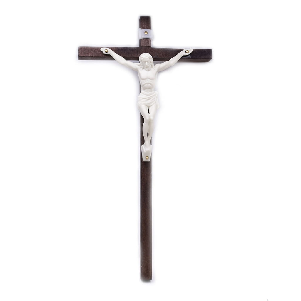GHOONEY Wooden Crucifix Wall Mounted Cross Home Office Decor Table Wall ...