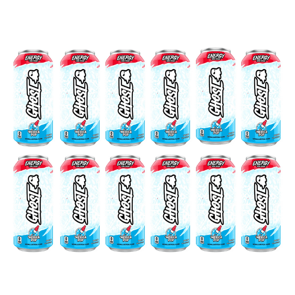 GHOST Energy Drink Merica Pop, Zero Sugar, 16 fl oz Cans (12-Pack ...
