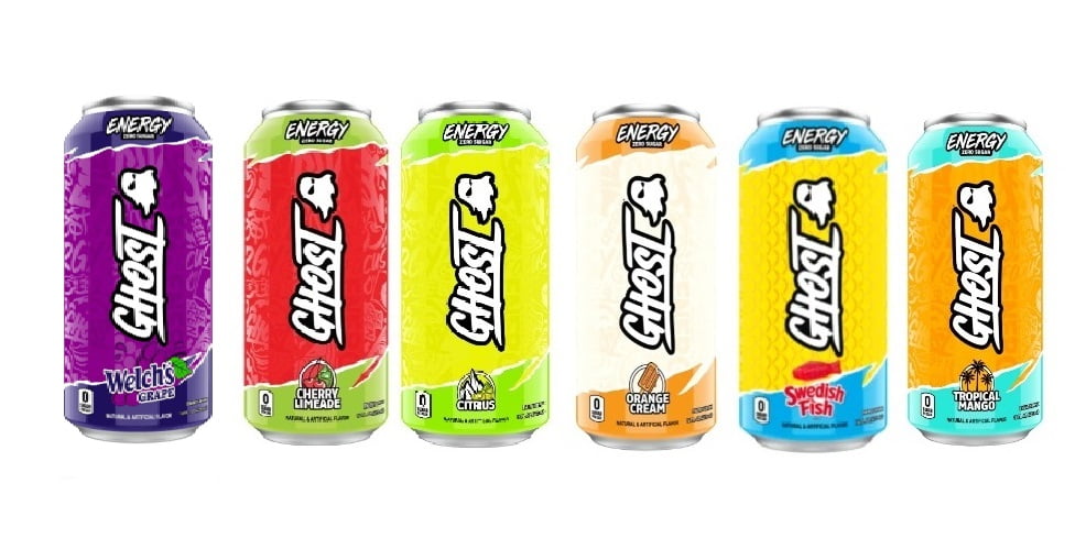 GHOST Energy Drink Variety Pack, Sugar Free Energy Drink, 16oz Cans (6 ...