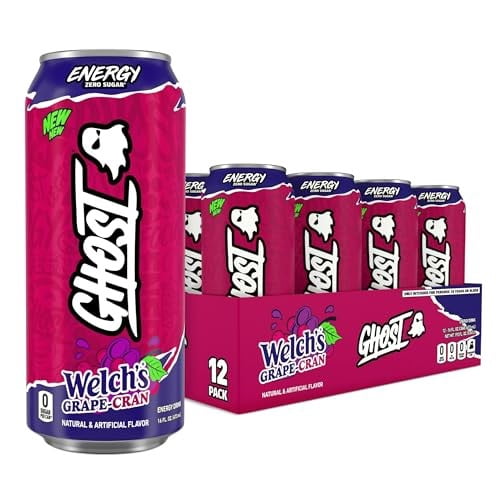 GHOST Energy Drink Welch's Grape-Cran, 200mg Natural Caffeine, Focus ...