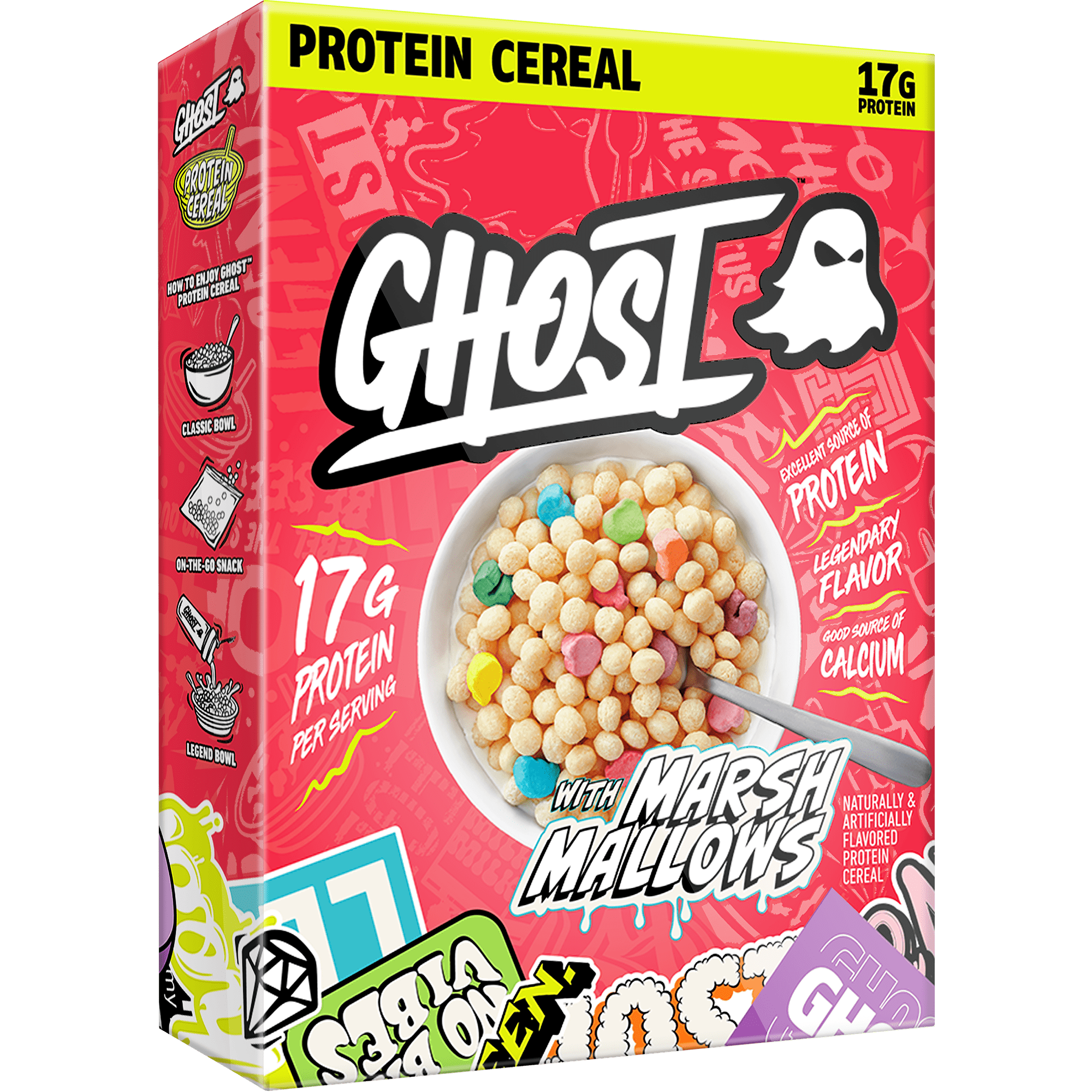 GHOST Rich Nutritional Protein Cereal, MARSHMALLOWS Flavor, 17G Protein, 9.4oz - Walmart.com