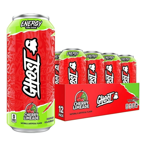 GHOST Sugar-Free Energy Drink, Cherry Limeade, 16 oz Can, 12 Pk ...