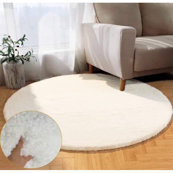 White Fluffy Rug