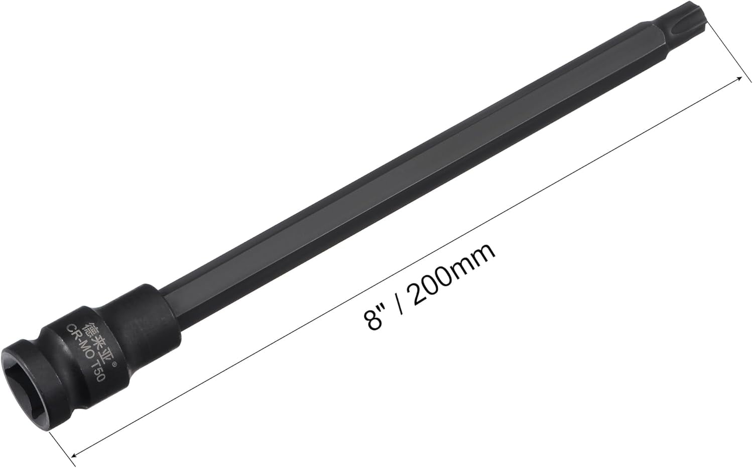 GHRTGR-1/2" Drive x T50 Torx Bit Socket, S2 Steel Bits, Cr-Mo Sockets 8" Length (For Hand Use ...