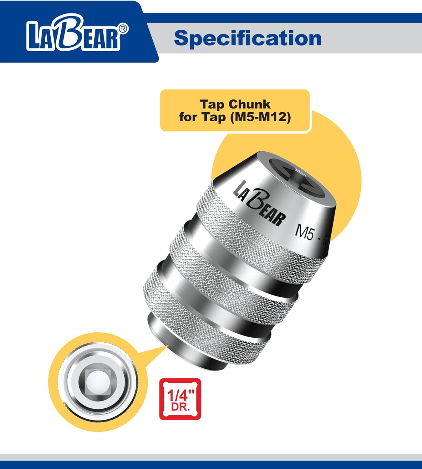 GHRTGR-1/4"DR x M5\u2013M12 Interchangeable Adjustable Tap Chuck ...