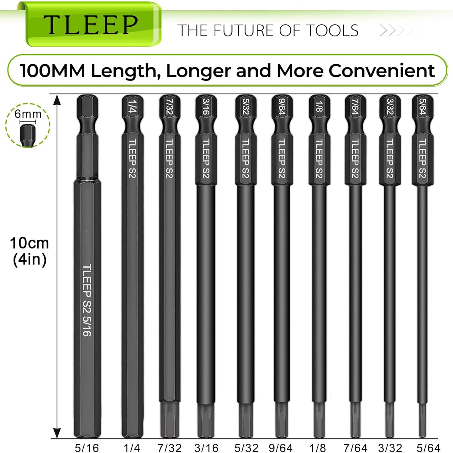 GHRTGR-1/4 Inch 100mm Long Allen Wrench Drill Bits with 1/4" Quick ...