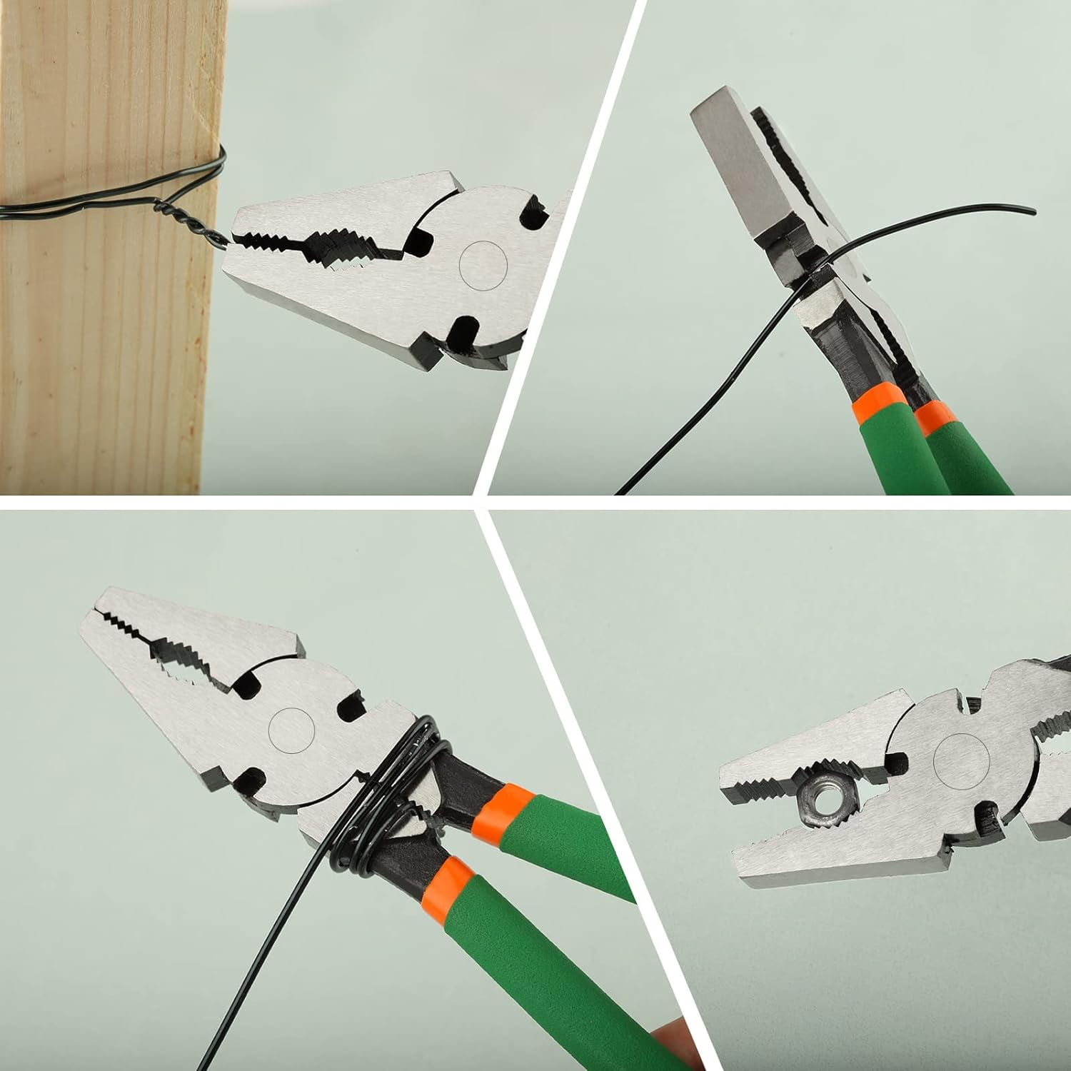 GHRTGR-10" Heavy Duty Square Nose Fence Pliers - High-Leverage Multi ...