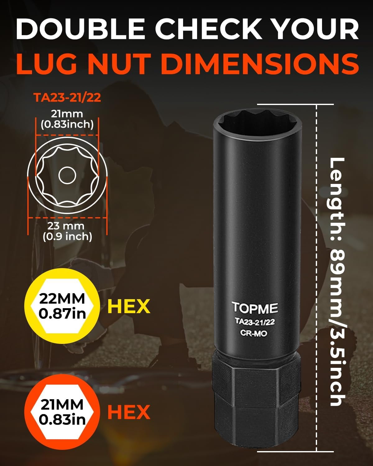 GHRTGR-10 Spline Lug Nut Socket, Replacement for TA23-21/22, Compatible ...