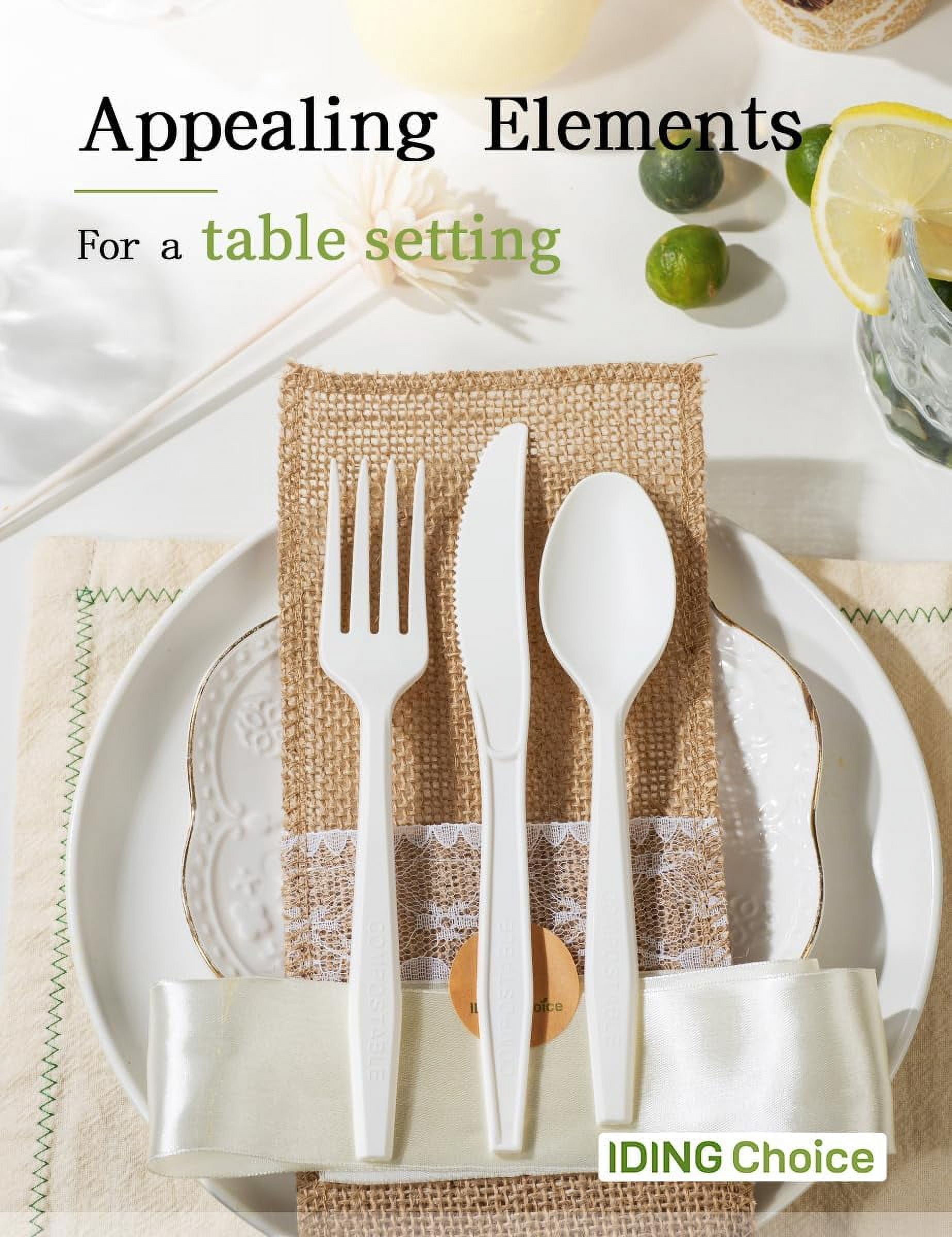 GHRTGR-100% Compostable 200 Count No Plastic Spoons, Plastic Utensils ...