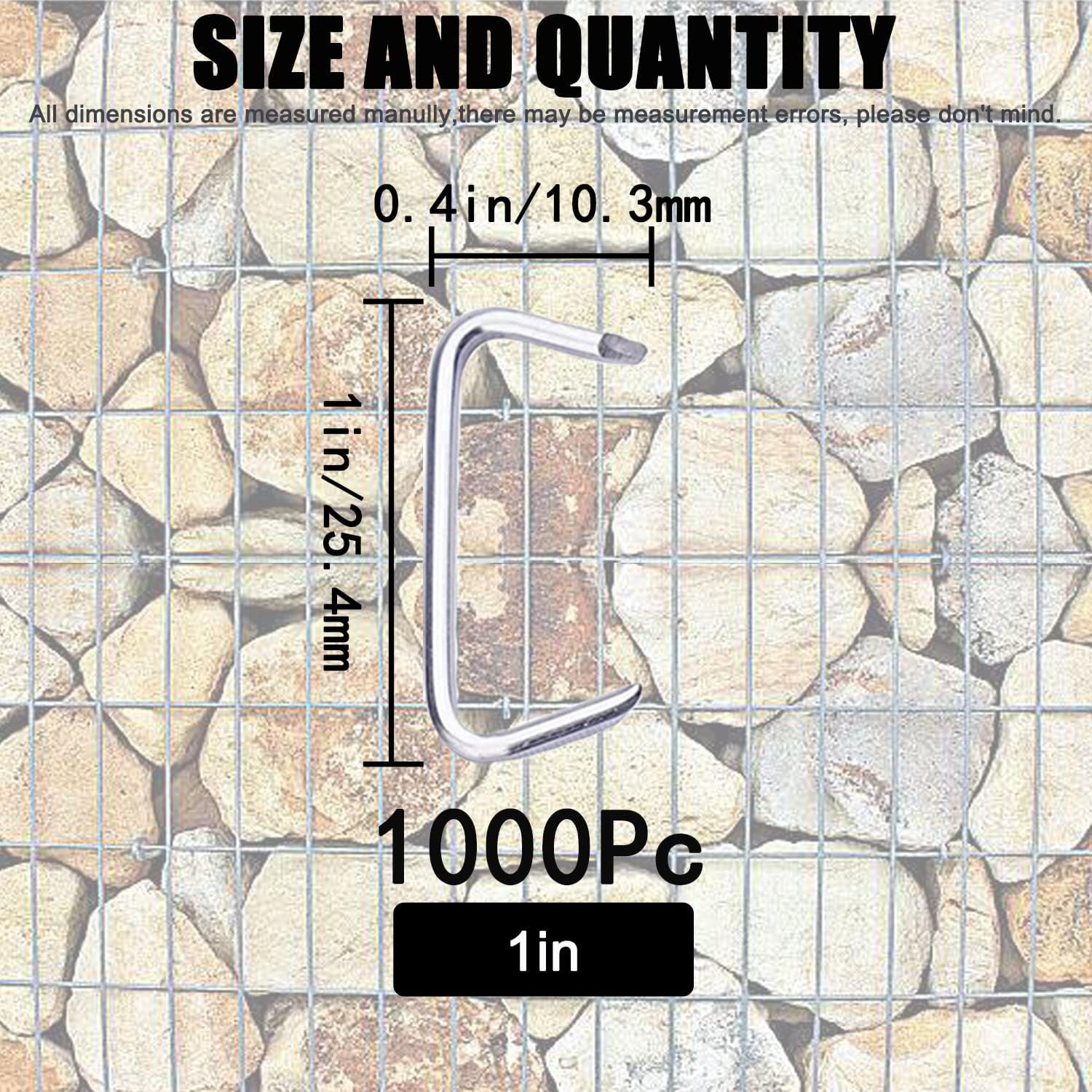 GHRTGR-1000Pcs 1" Galvanized Hog Rings Assortment Kit, Professional Hog ...