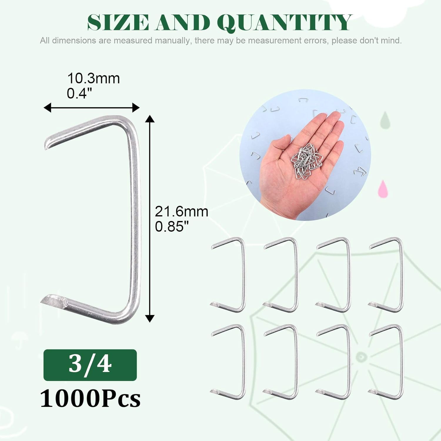 GHRTGR-1000Pcs 3/4" Galvanized Hog Rings Assortment Kit, Professional ...