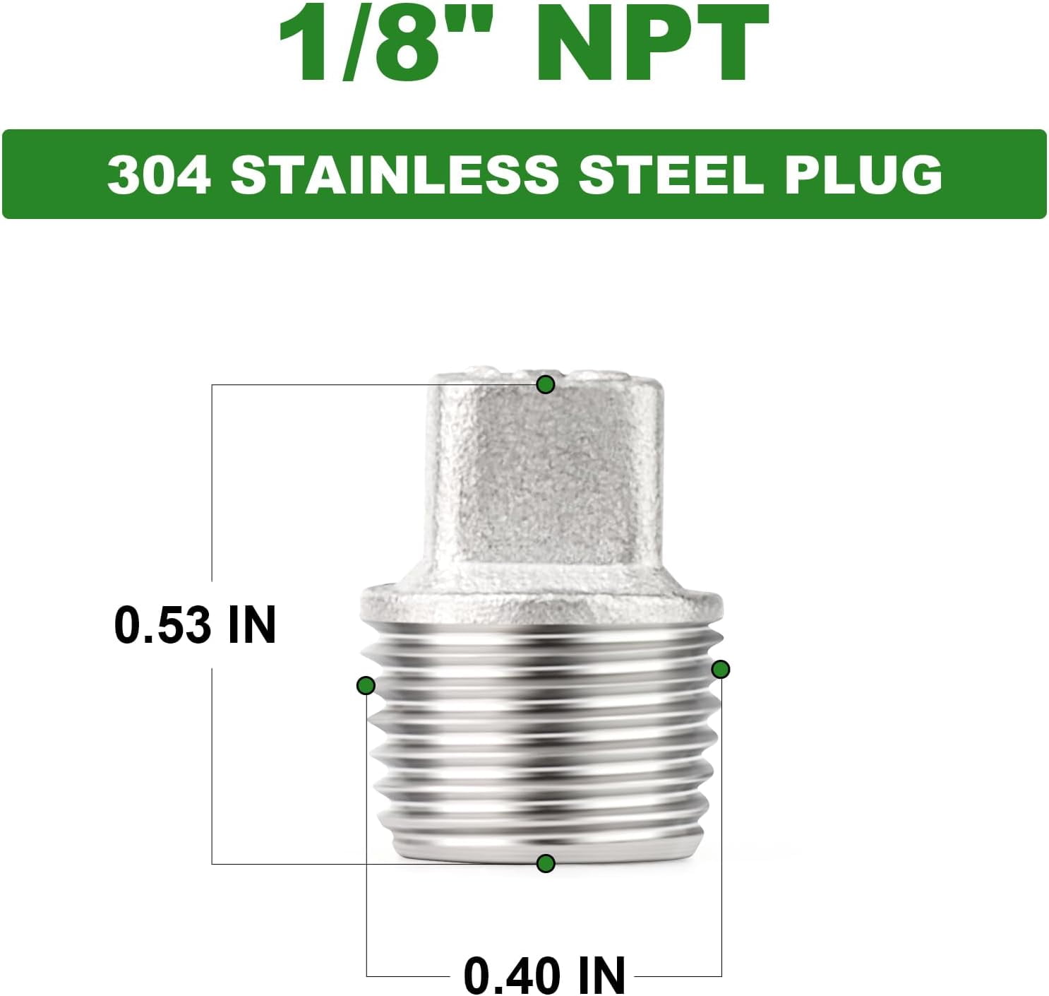 GHRTGR-10PCS 304 Stainless Steel Outer Square Thread Socket Pipe Plug ...