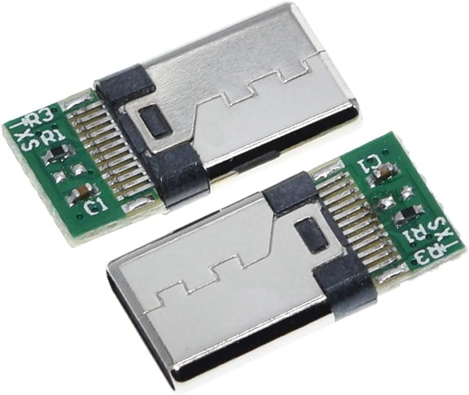 GHRTGR-10PCS USB 3.1 Type C Connector 24 Pins Male Plug Socket ...