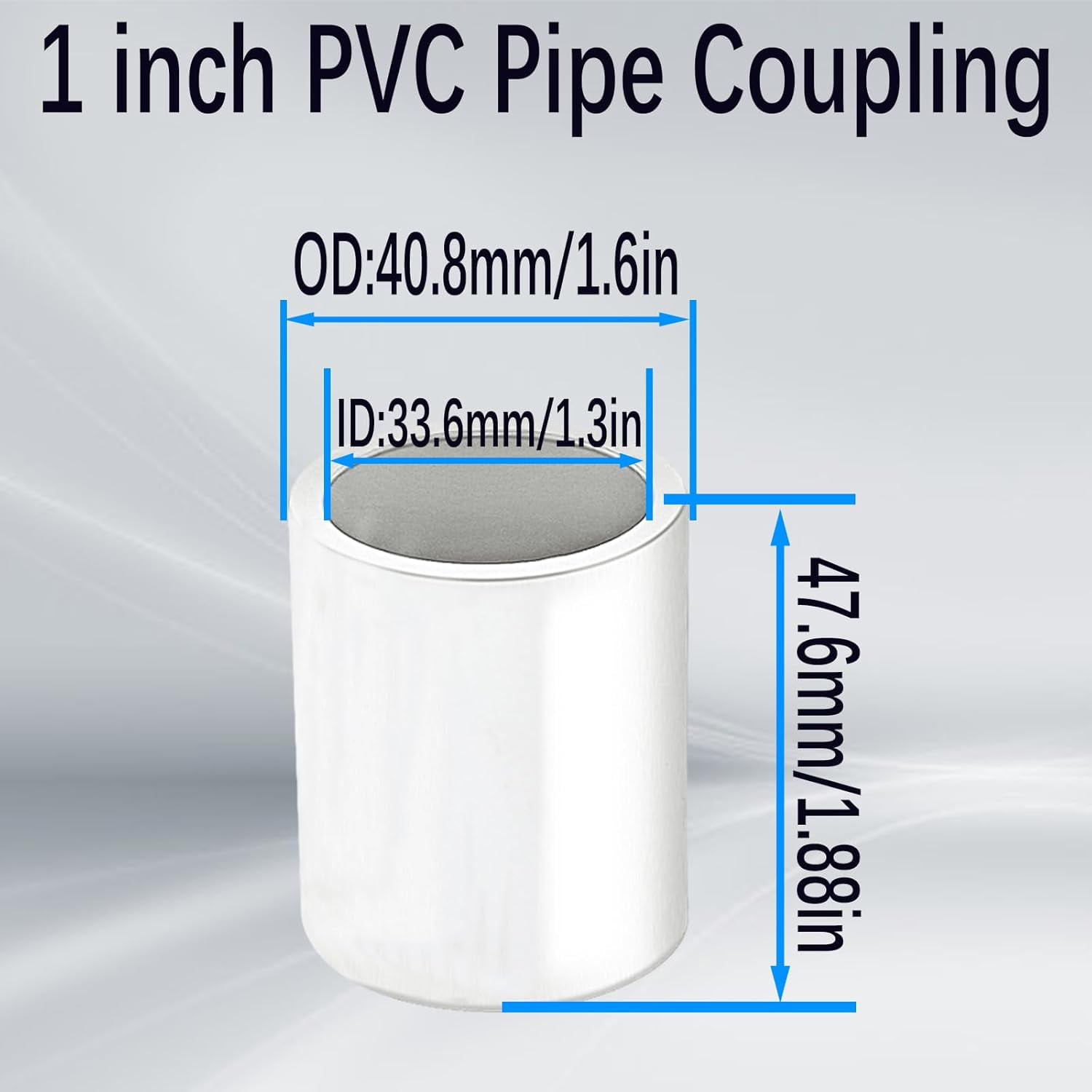GHRTGR-10Pcs 1 inch White PVC Pipe Couplings, 1” PVC Pipe Slip Socket ...
