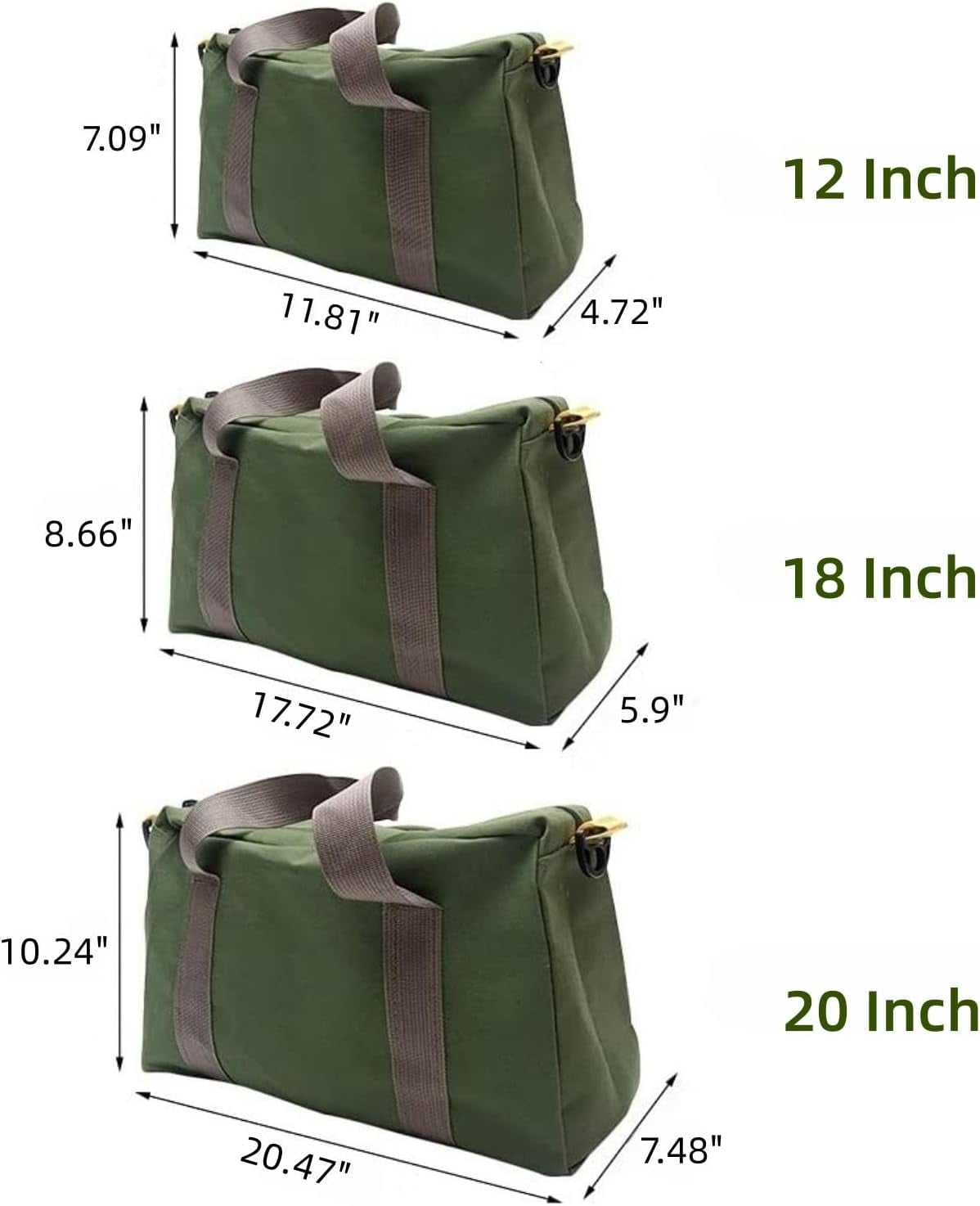 GHRTGR-14 Inch Canvas Wide Mouth Tool Bag, Large Capacity Tool Storage ...