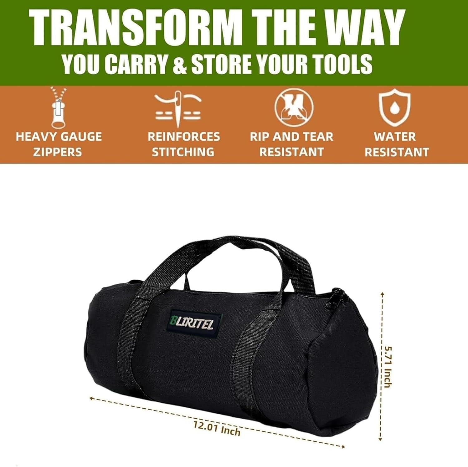 GHRTGR-14 Inch Small Tool Bag for Men, Large Capacity Wide Mouth Tool ...