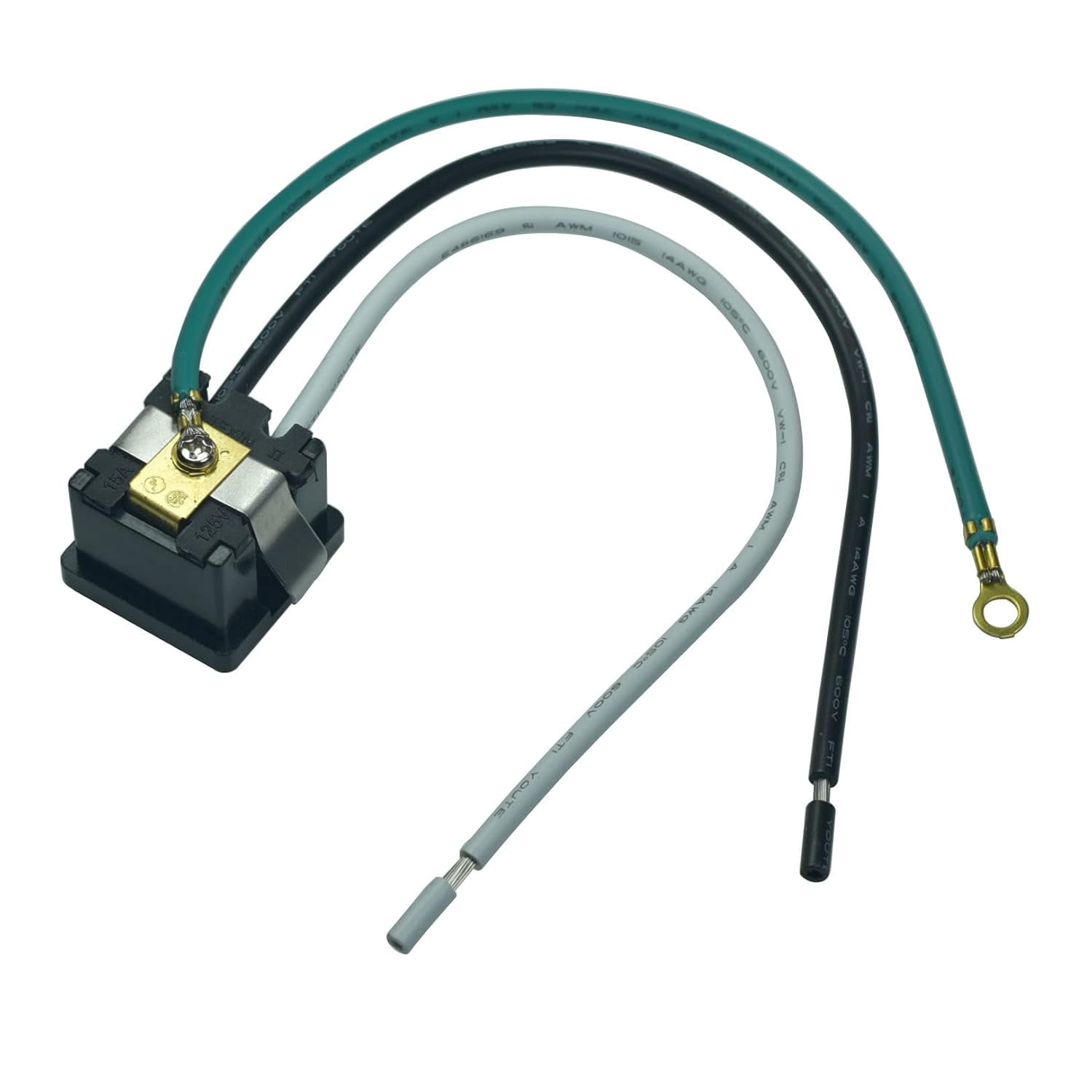 GHRTGR-15A/125V Panel Mount Ac Outlet, NEMA 5-15R Snap-in Receptacle ...