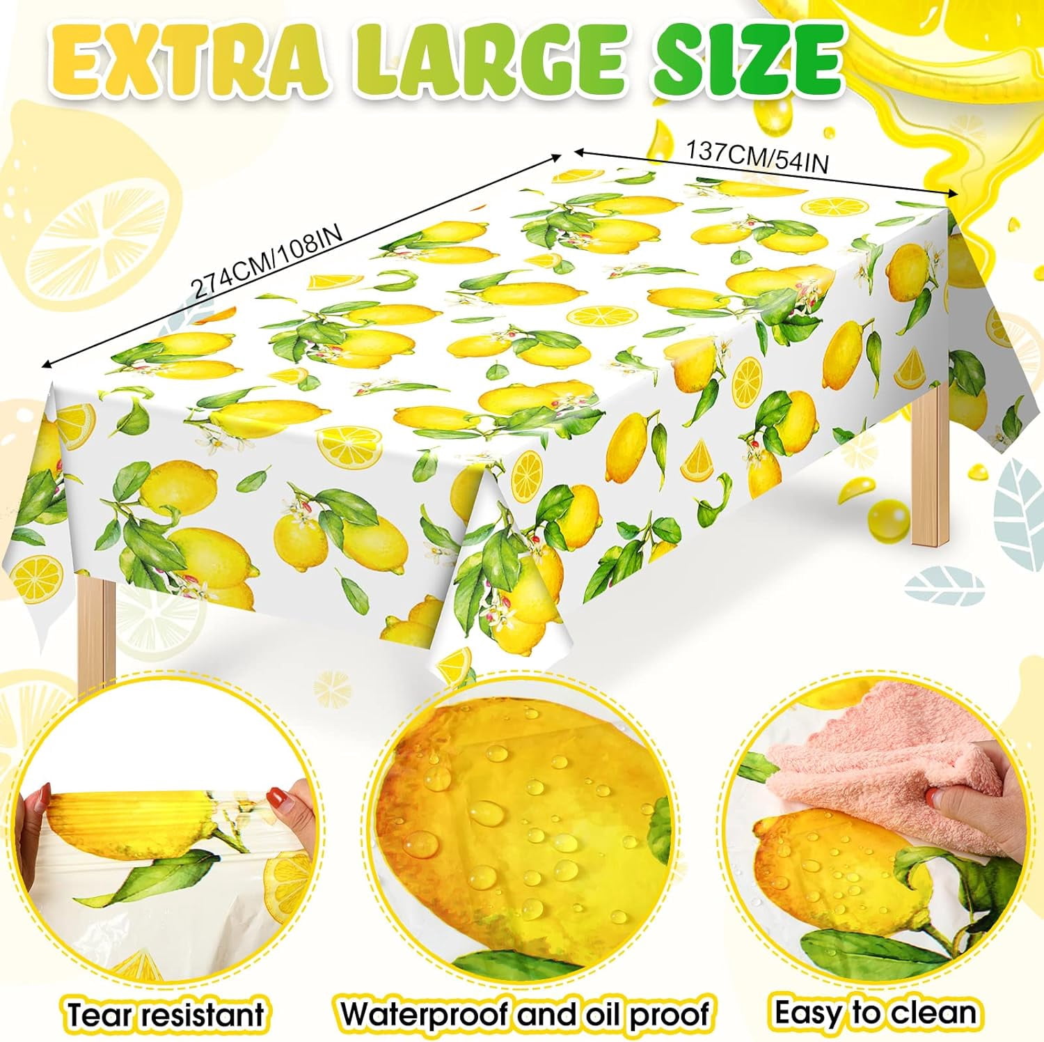 GHRTGR-161 Pcs Lemon Party Supplies Serves 24 Guests Disposable Lemon ...