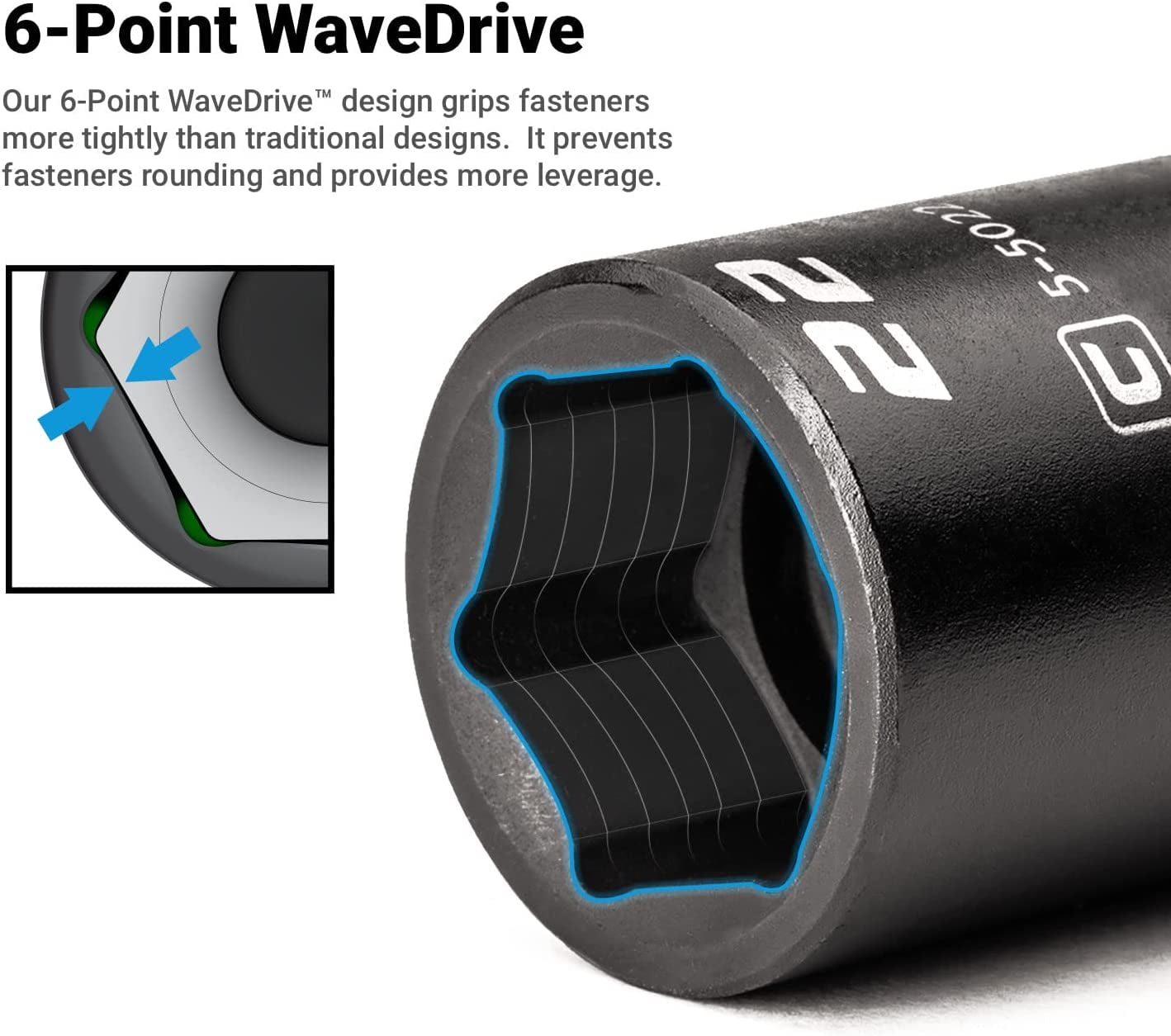 GHRTGR-19 mm Shallow Impact Socket, 1/2-Inch Drive, 6-Point, Metric ...
