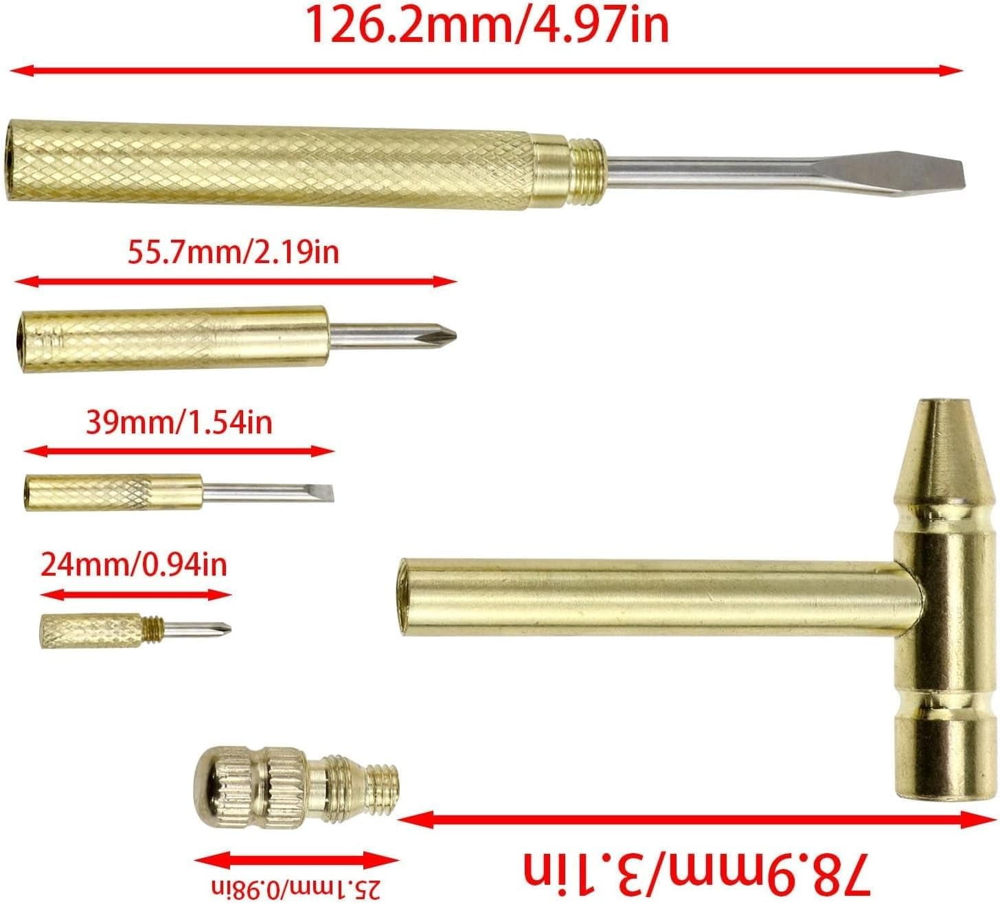 GHRTGR-1Set Gold Mini Brass Hammer with Screwdriver Hand Tools ...