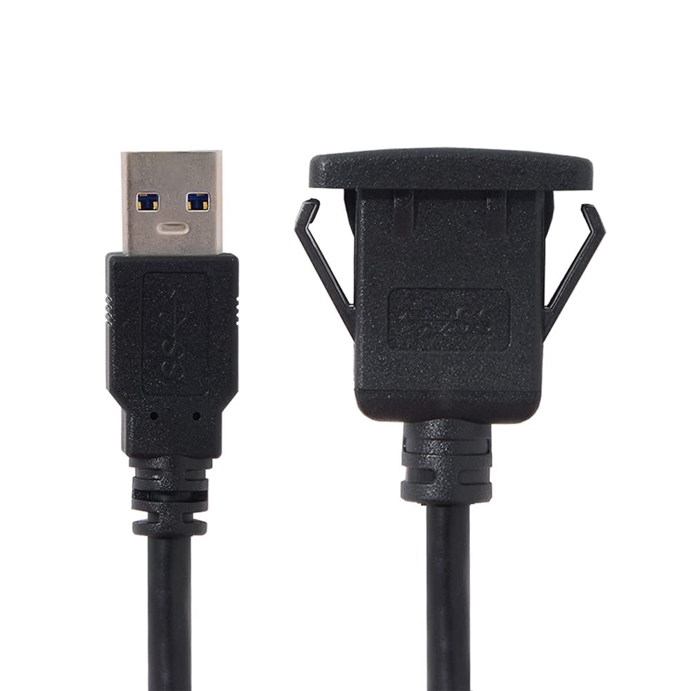 GHRTGR-1m Waterproof Single USB 3.0 Extension Latch Mount Car AUX Cable ...