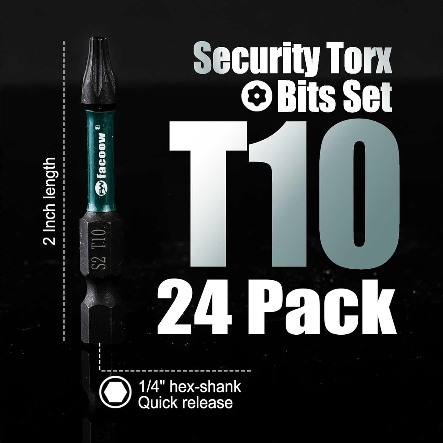 GHRTGR-2" Long T20 Torx Bit Set - 24 Piece, Magnetic Tips, Alloy Steel ...