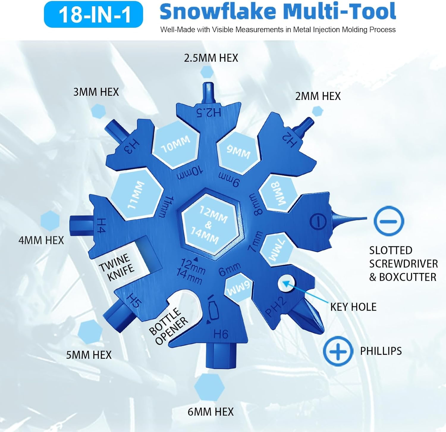 GHRTGR-2 Pack 18 in 1 Snowflake Multi Tool, Phillips Flat Screwdriver ...